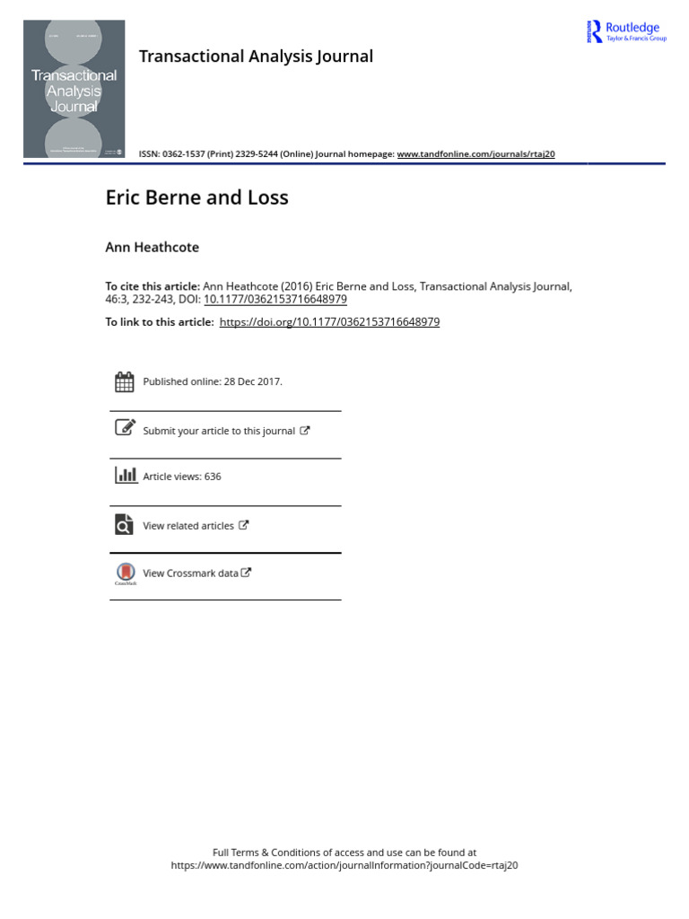 Eric Berne and Loss-2 | PDF