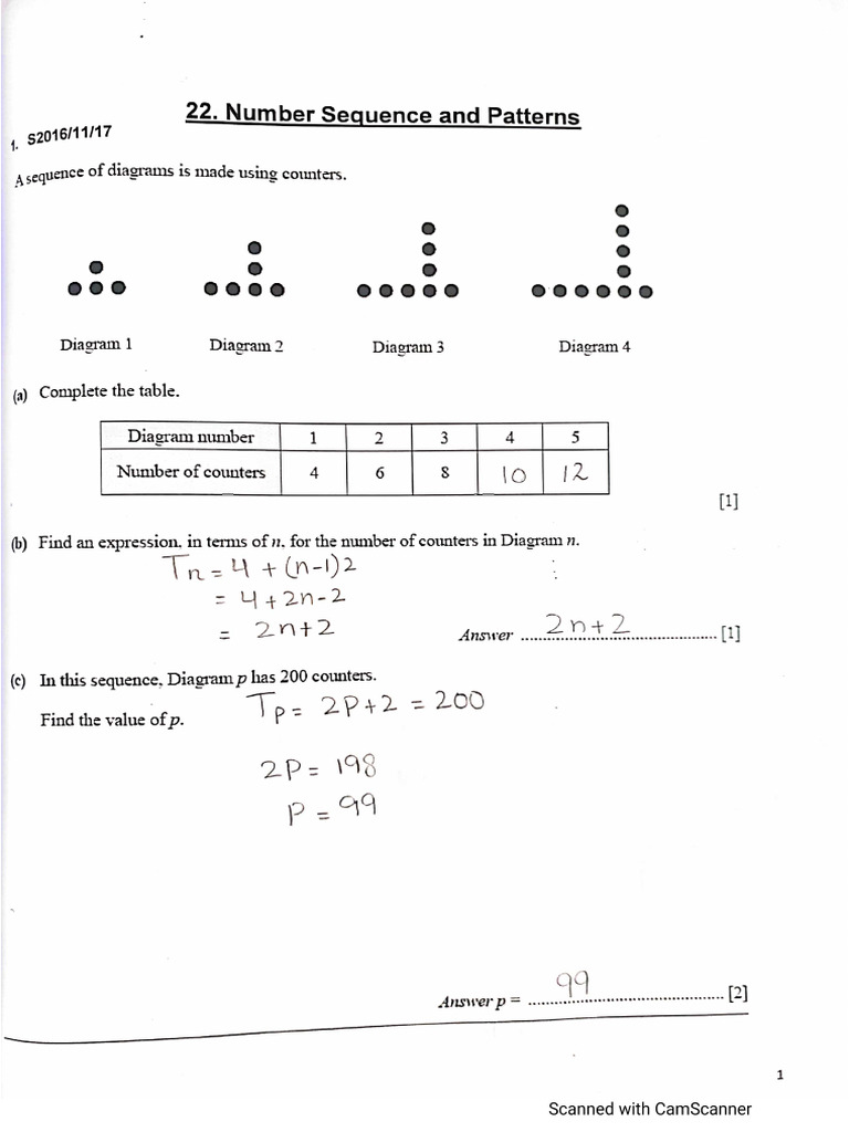 p1 Number Sequence and Patterns | PDF