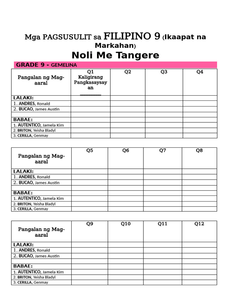 Mga-PAGSUSULIT-sa-FILIPINO-9 | PDF