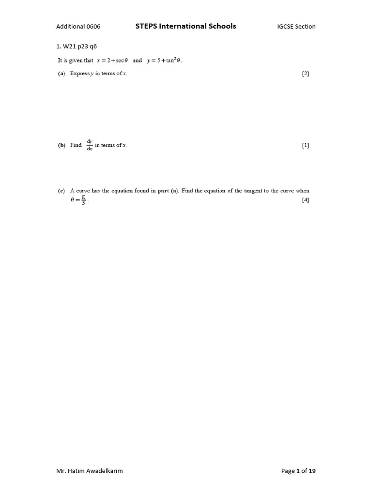 Differentiation Worksheet 2 | PDF