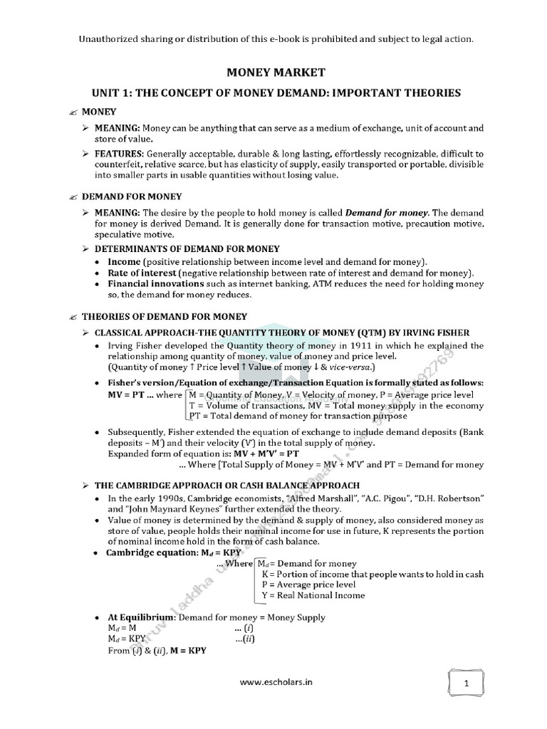 Money Market | PDF