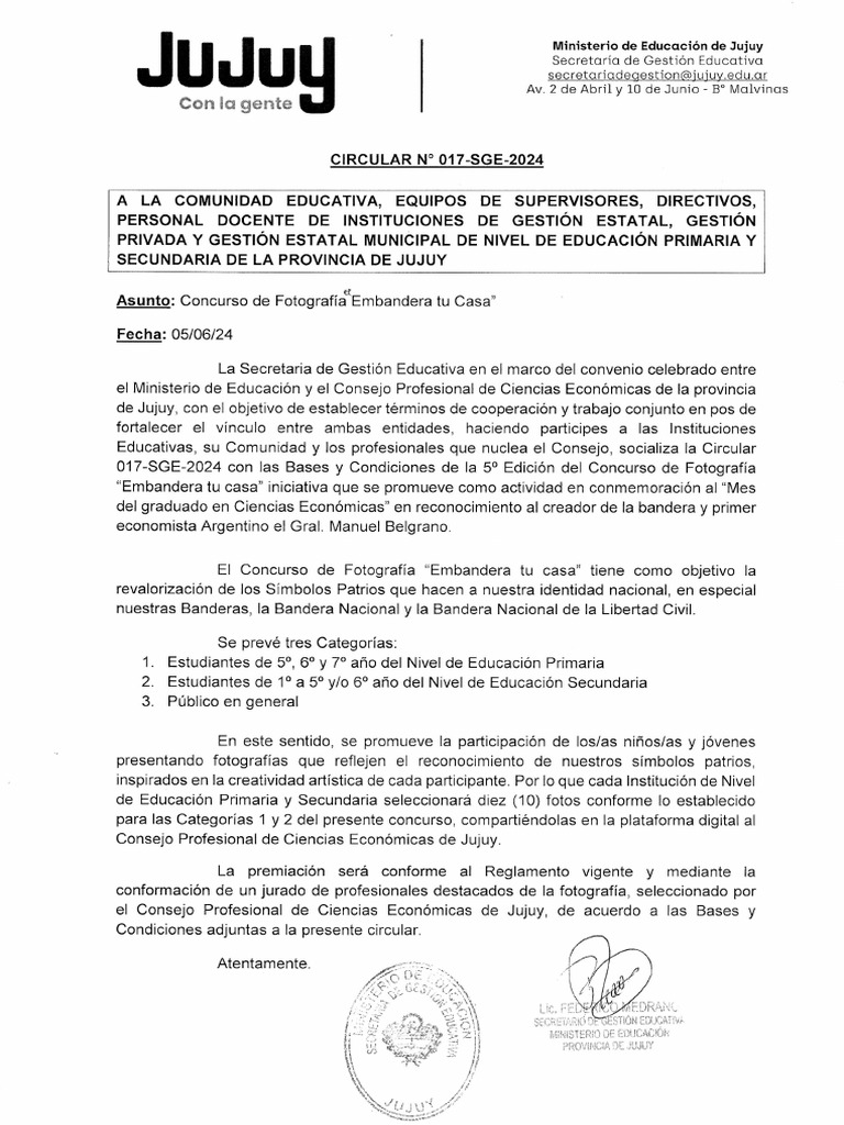 Circular 17 - CONCURSO DE FOTOGRAFIA | PDF