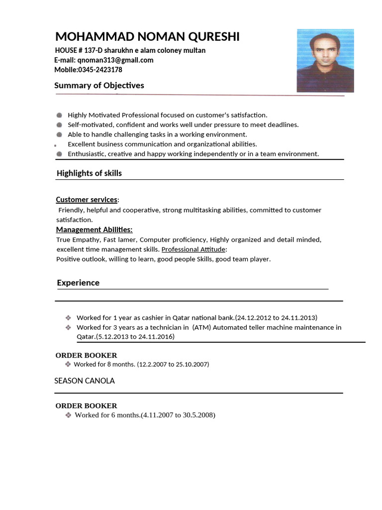 Noman CV | PDF