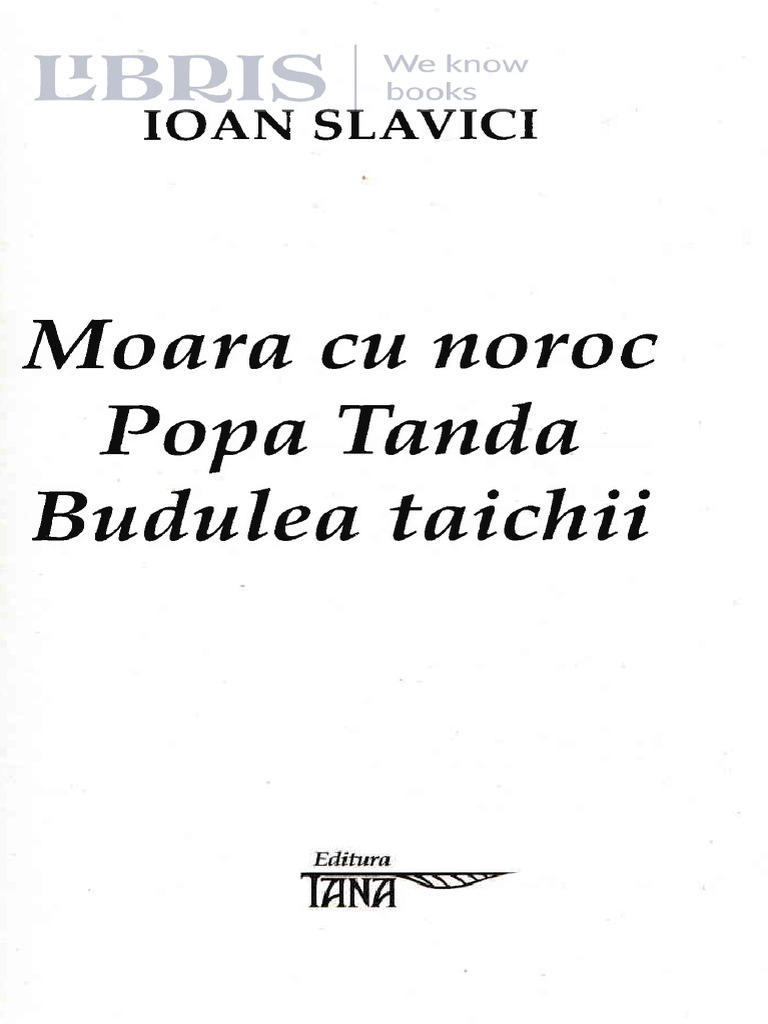 Moara Cu Noroc. Popa Tanda. Budulea Taichii - Ioan Slavici | PDF