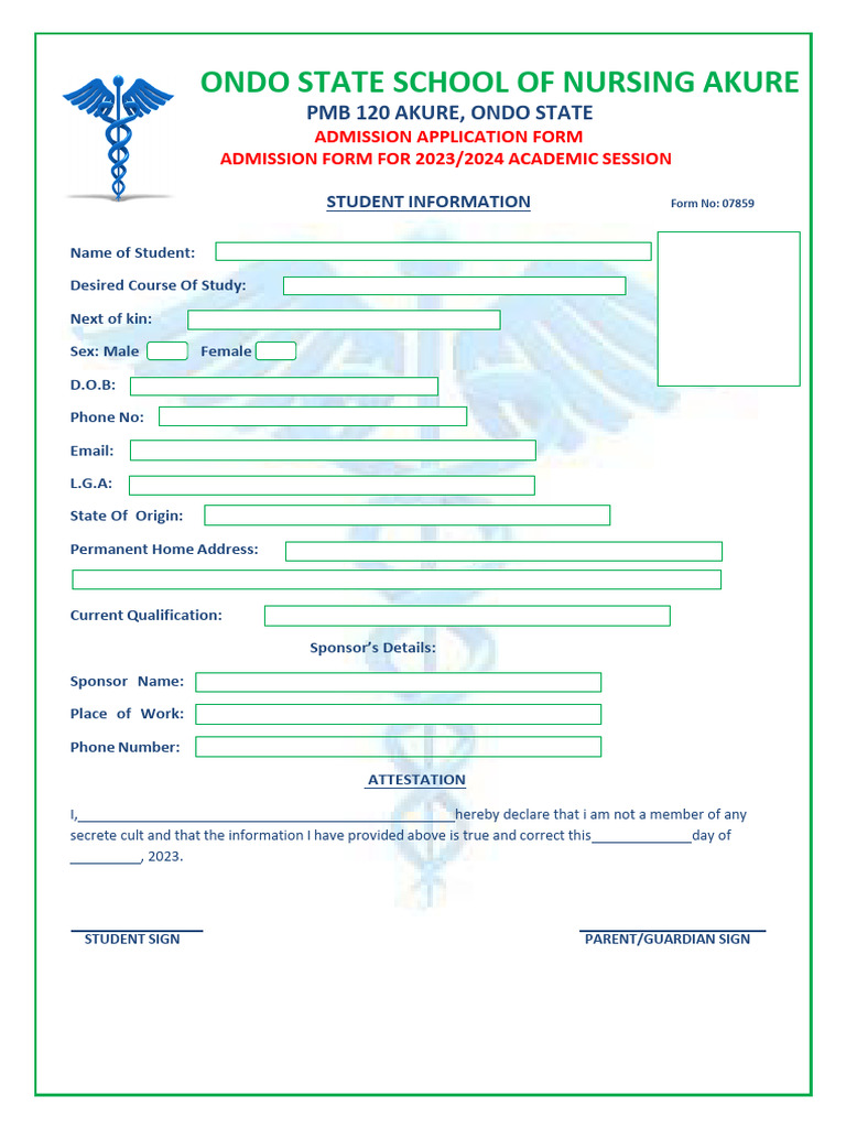 Ondo State School of Nursing Akure | PDF
