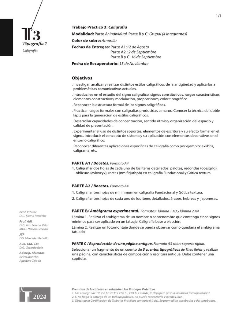 Tp3 Caligrafía | PDF