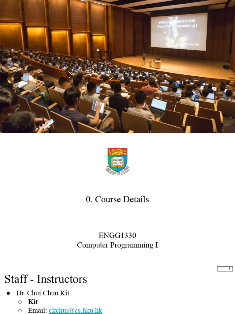 ENGG1330 2122 0. Course Details - PPTX 3 | PDF