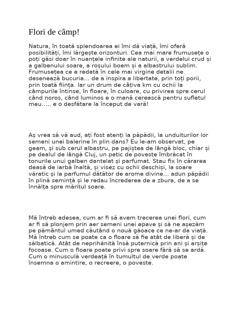 Flori de câmp | PDF