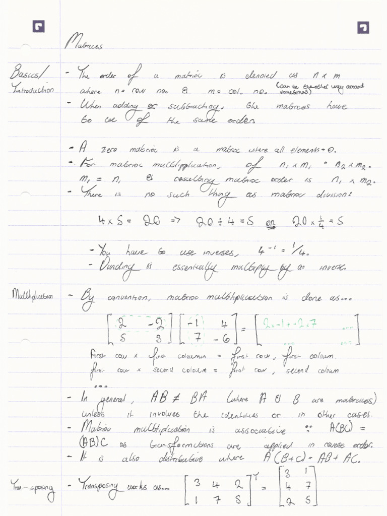 Matrices | PDF