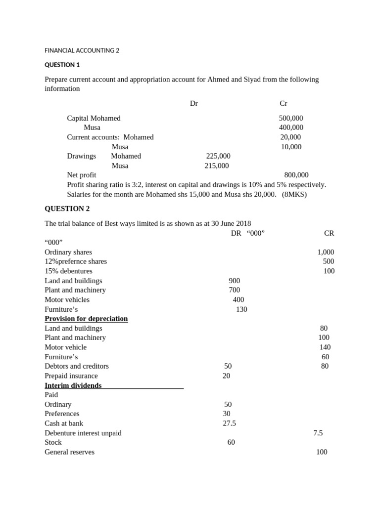 Financial Accounting 2 Assignment | PDF | Book Value | Equity (Finance)