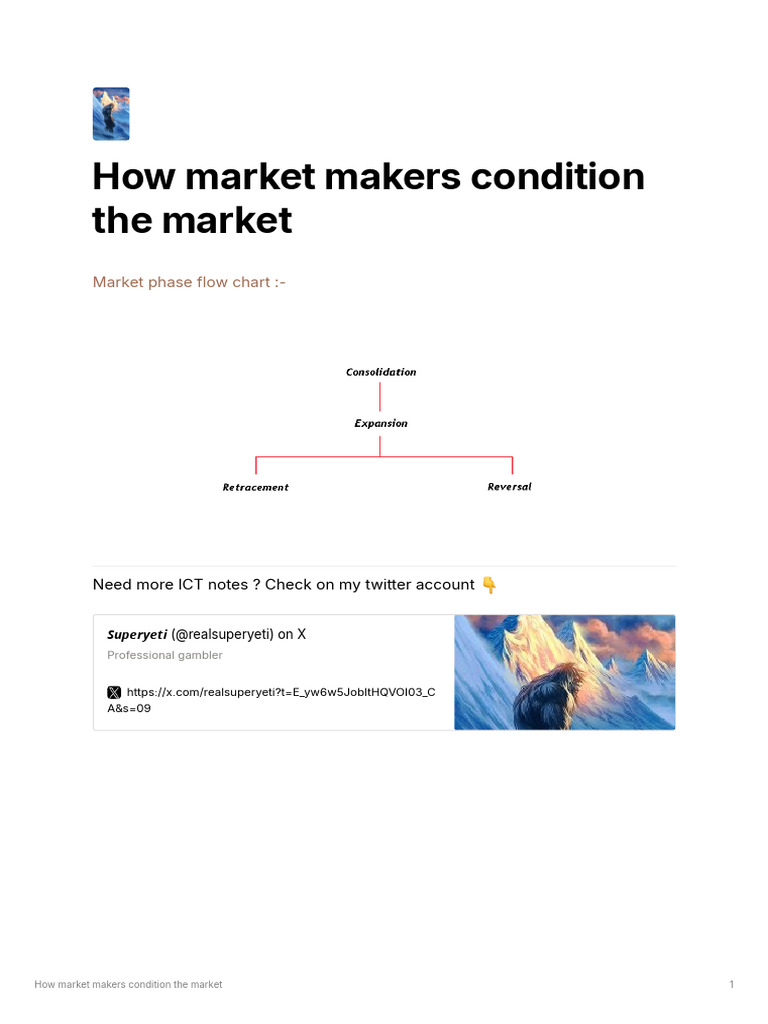 How Market Makers Condition The Market: Market Phase Flow Chart | PDF