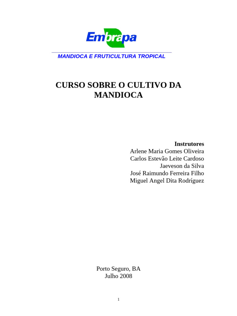 Apostila_Curso_Mandioca | PDF