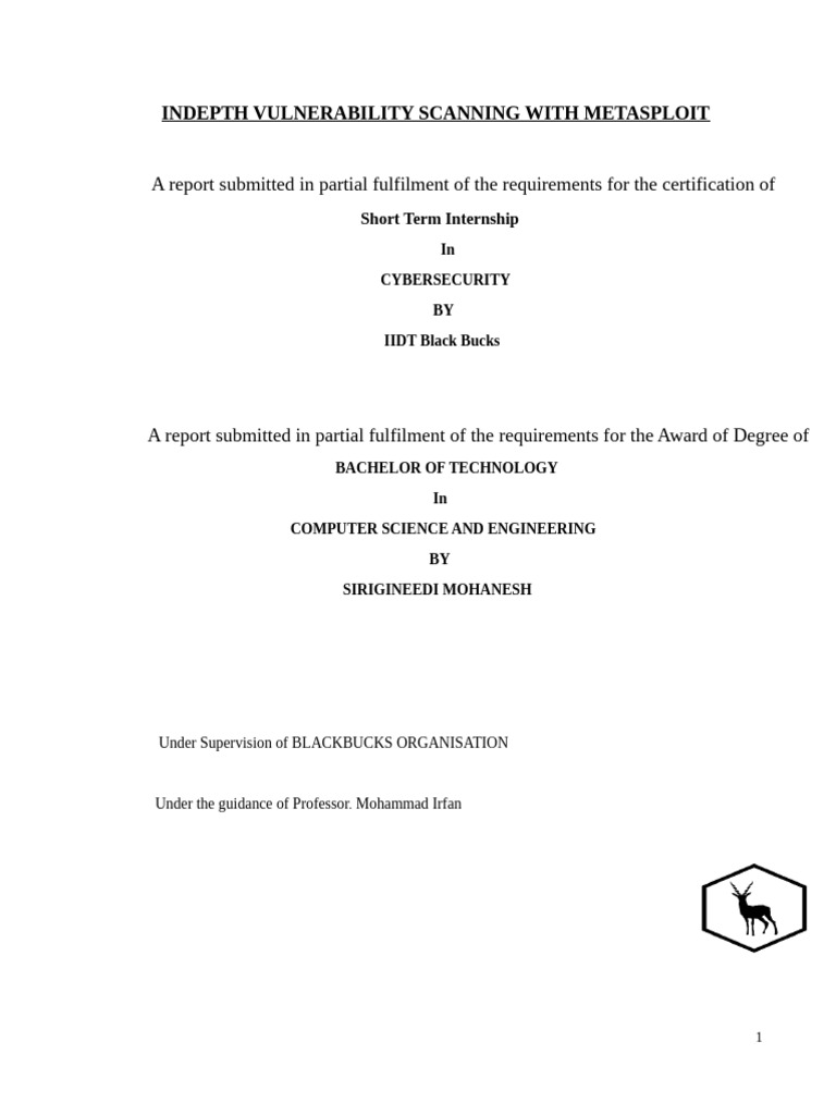 Indepth Vulnerability Scanning Using Metasploit | PDF | Cyberwarfare | Security