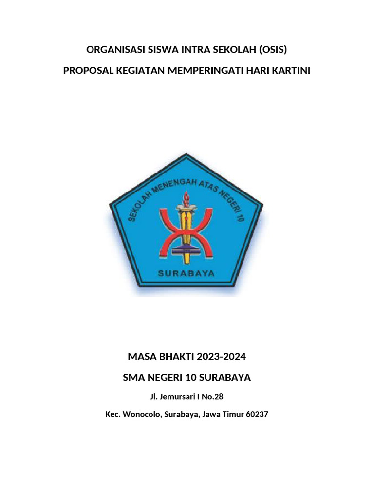 Proposal Kegiatan Hari Kartini OSIS 2023 | PDF