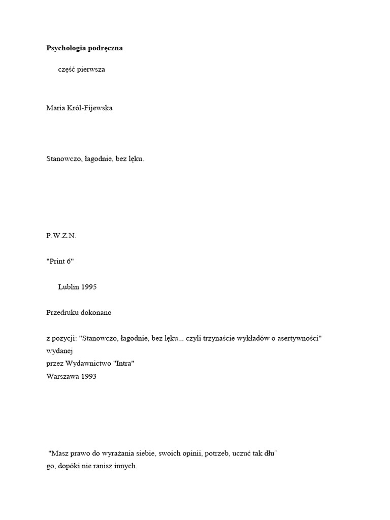 Krol-Fijewska M. - Psychologia Podreczna | PDF