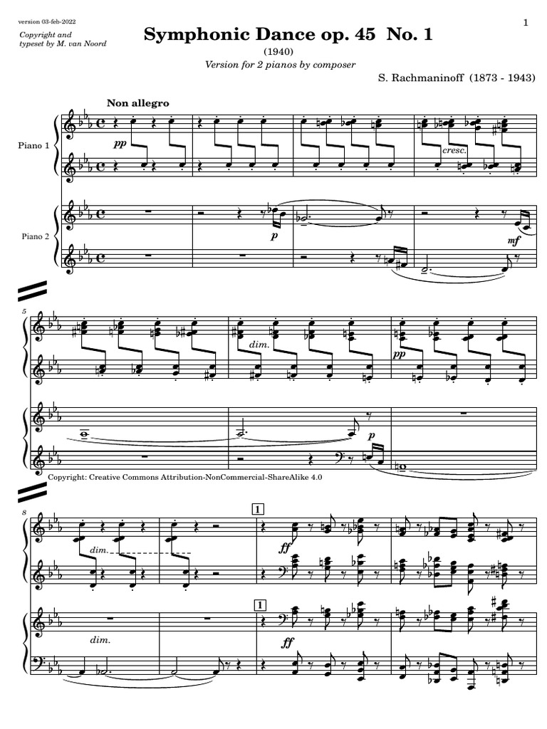 Non Allegro - Symphonic Dances, Op.45 (Rachmaninoff) | PDF