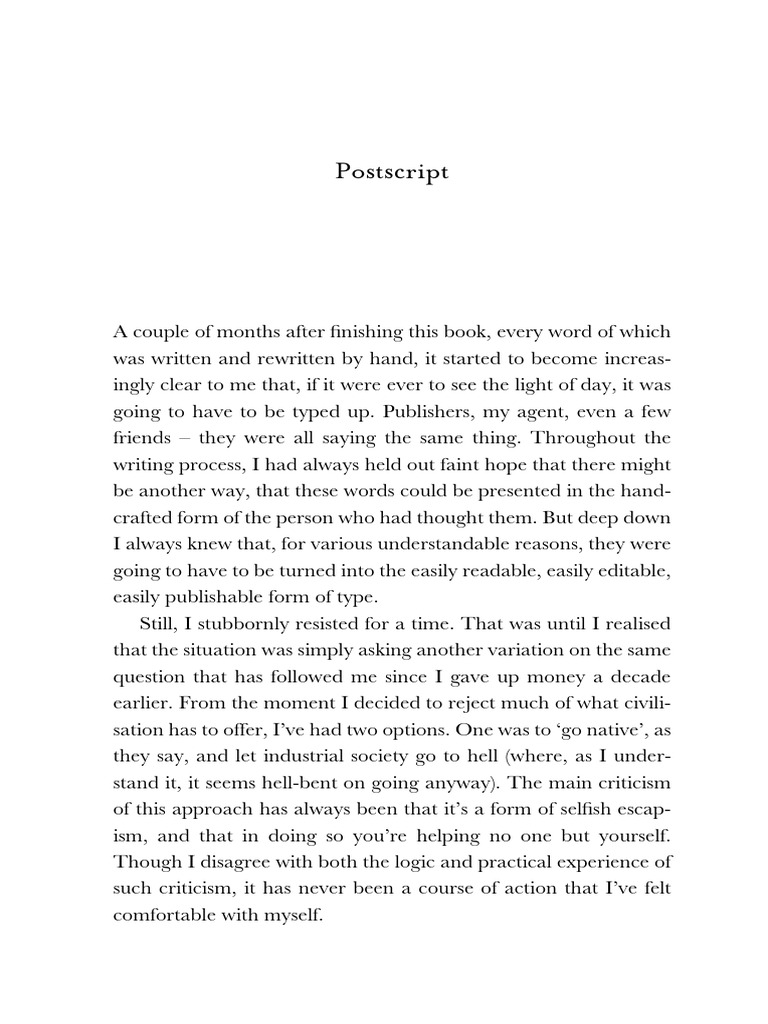 Mark Boyle - The Way Home - Postscript | PDF