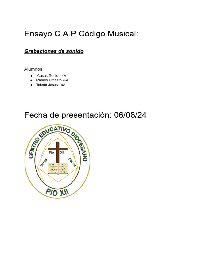Ensayo CAP Codigo Musical | PDF