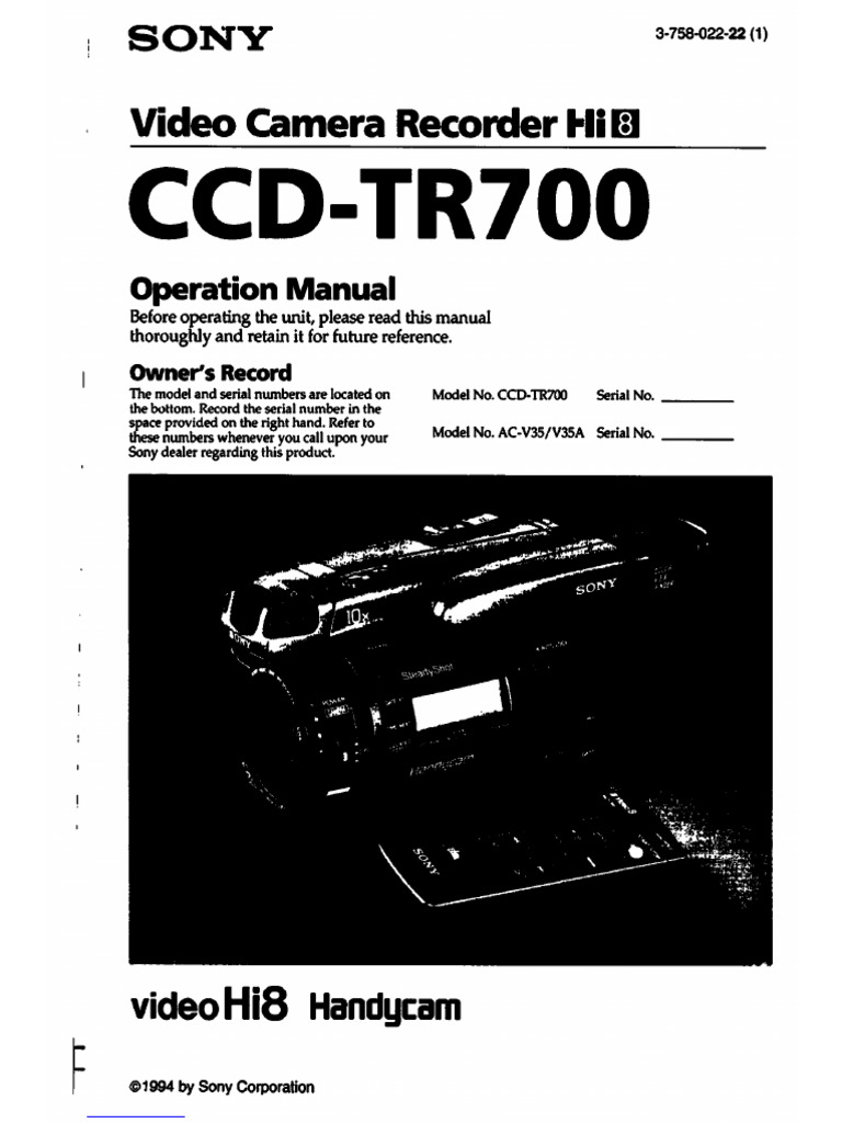 Manual Ccd Tr700 | PDF