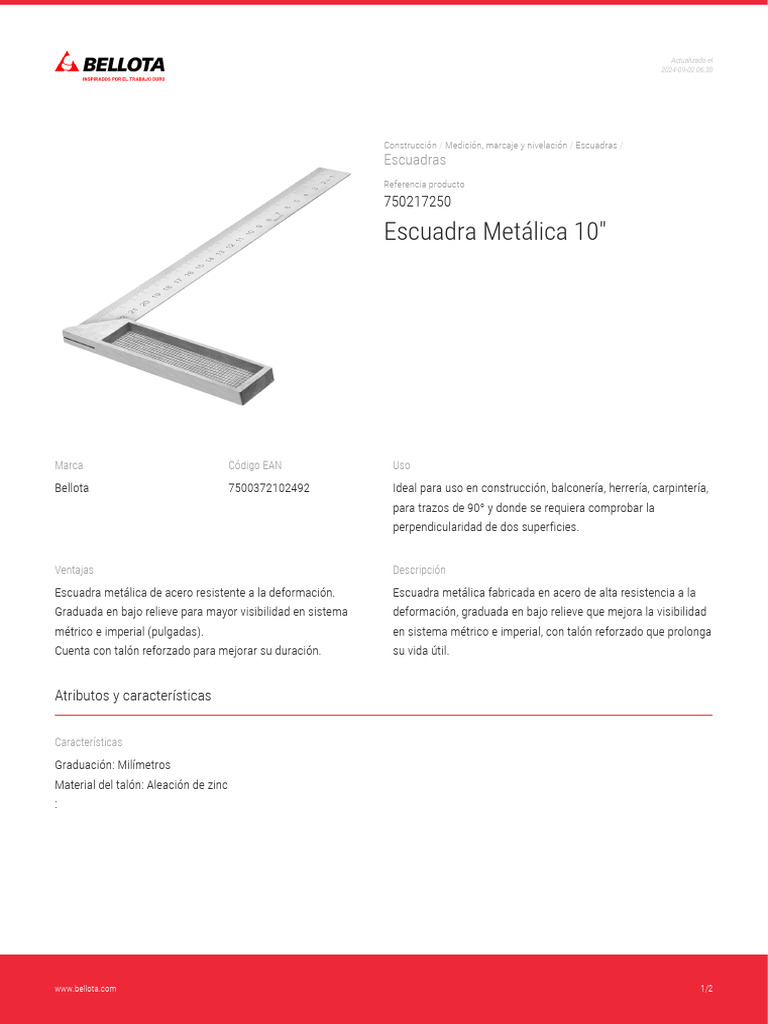 Catálogo Bellota Products 750217250 Es | PDF