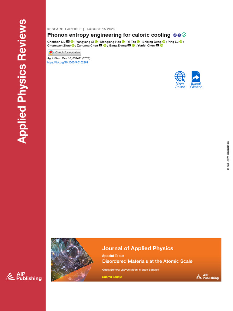 Phonon Entropy Engineering For Caloric Cooling | PDF