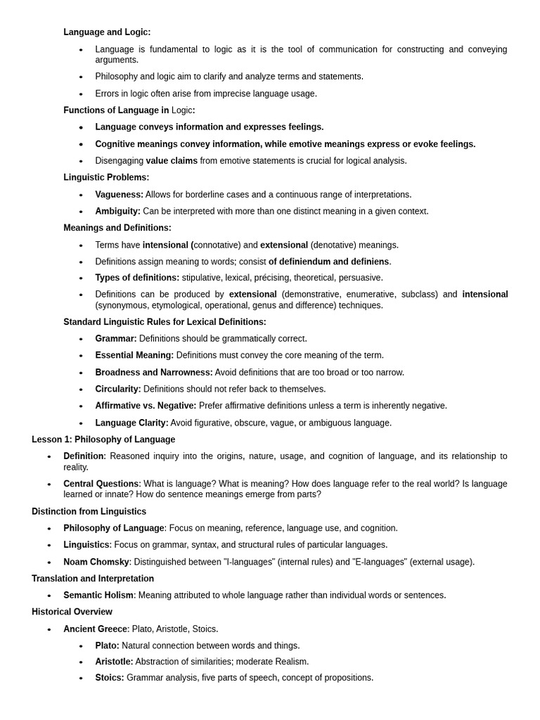 Language and Logic | PDF
