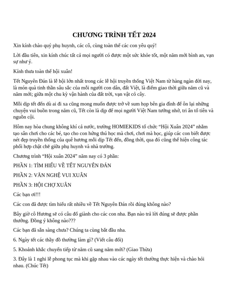 Chương Trình H I Xuân | PDF