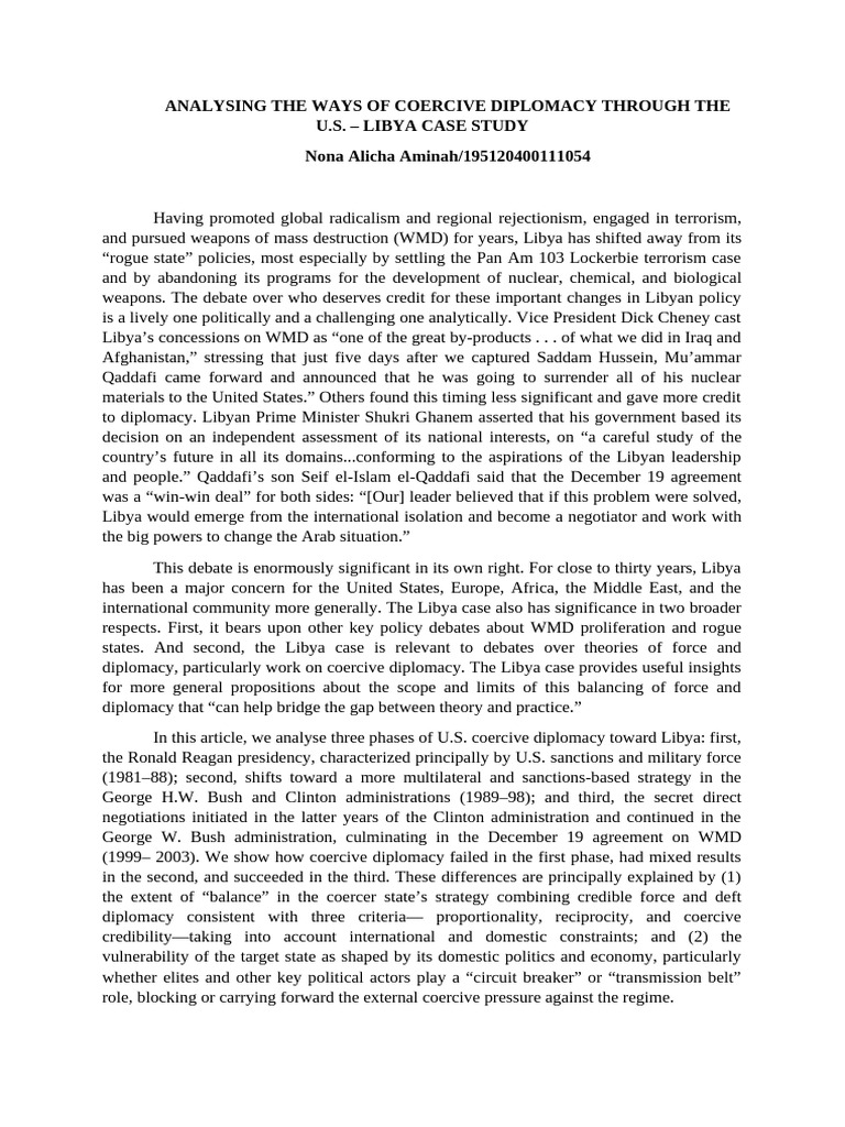 Coercive Diplomacy | PDF