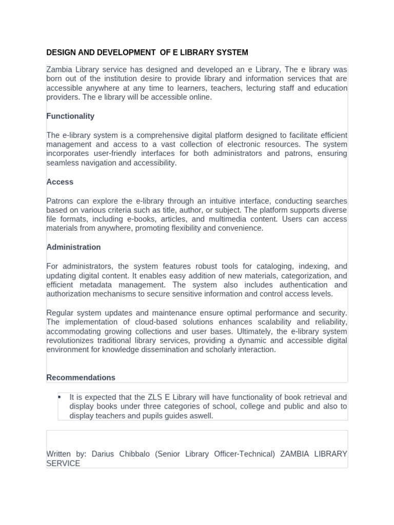 Design and Development of e Library System | PDF | Art | Technology ...