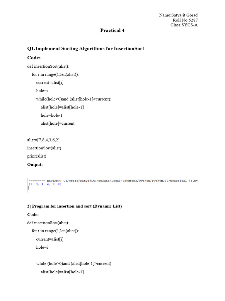 Practical 4 DS | PDF