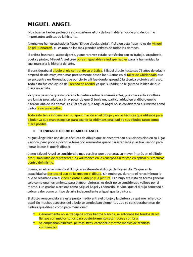 Miguel Angel | PDF