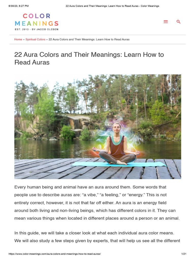 Understanding Aura Colors and Meanings | PDF | Aura (Paranormal) | Self ...