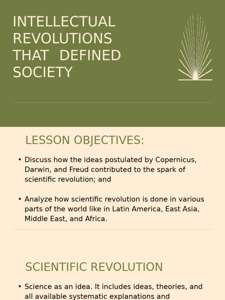 Lesson 1 Intellectual Revolutions That Defined Society | PDF ...