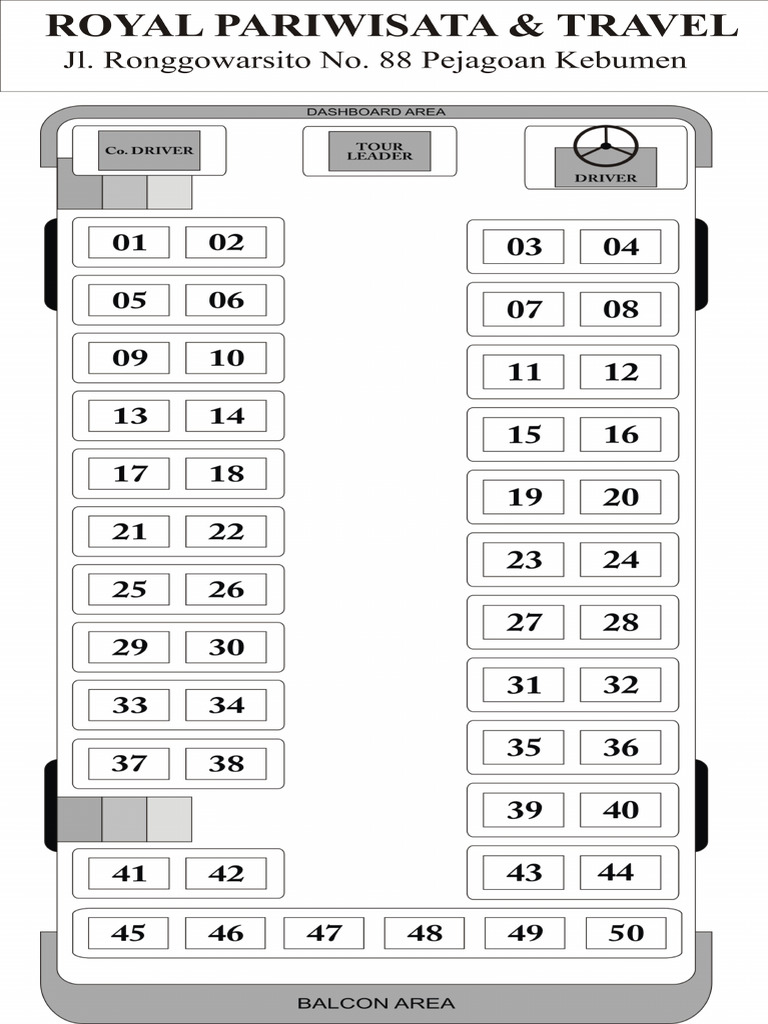 Denah Bus Seat 50-1 | PDF