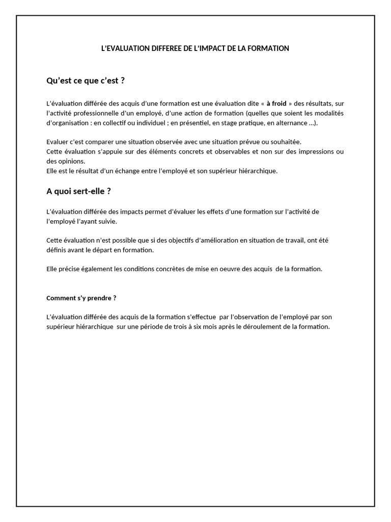 Questionnaire Evaluation A Froid V0 | PDF