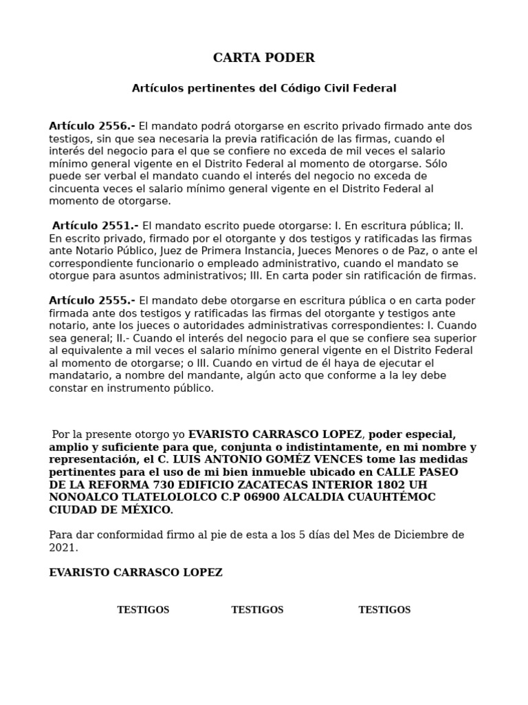 Carta Poder | PDF