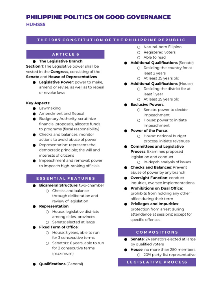 Philippine Governance and Legislative Structure | PDF | Naturalization ...