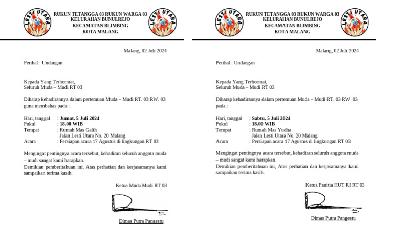 Undangan Muda Mudi Lek Rapat2 Yoo | PDF