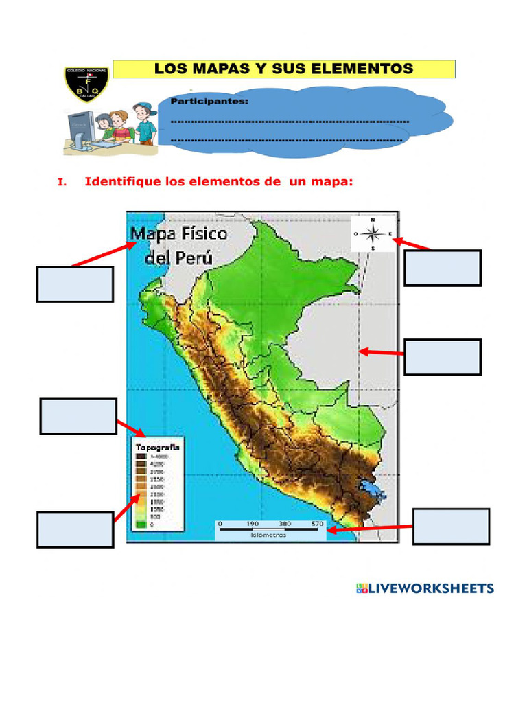 Ficha de Identificar Los Elementos de Un Mapa | PDF