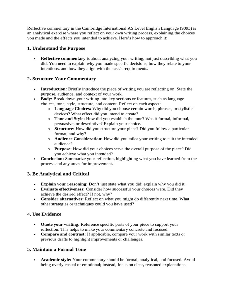 Reflective Commentary | PDF