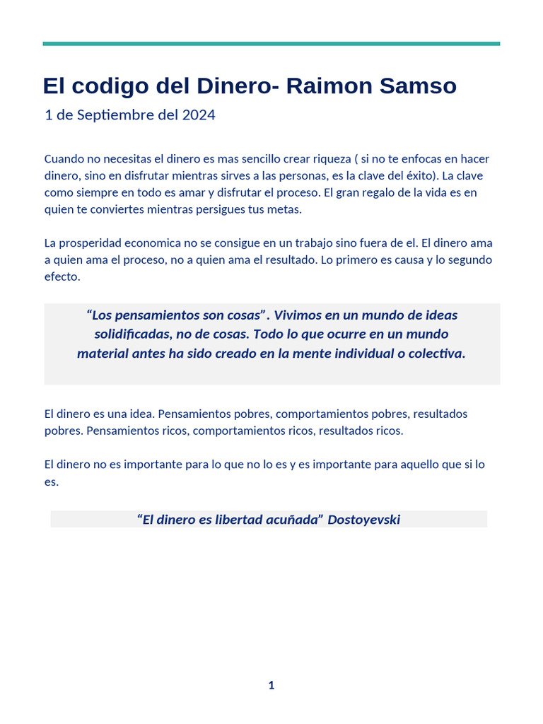 El Codigo Del Dinero | PDF