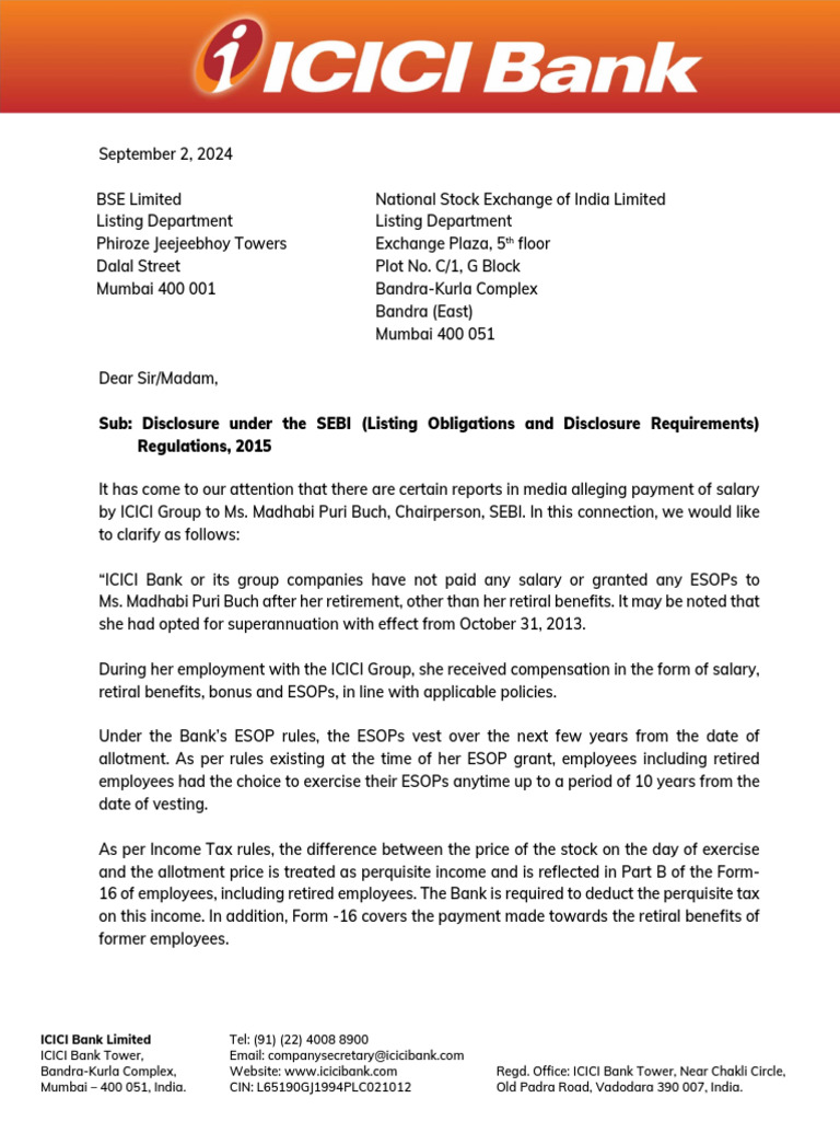Sub: Disclosure Under The SEBI (Listing Obligations and Disclosure ...