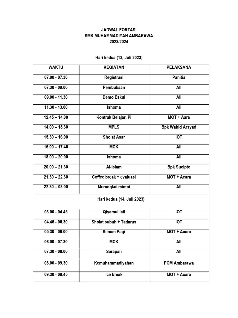 Jadwal Pdf
