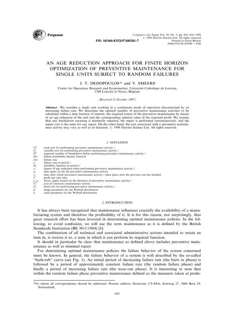 An age reduction approach for finite horizon optimization of preventive ...