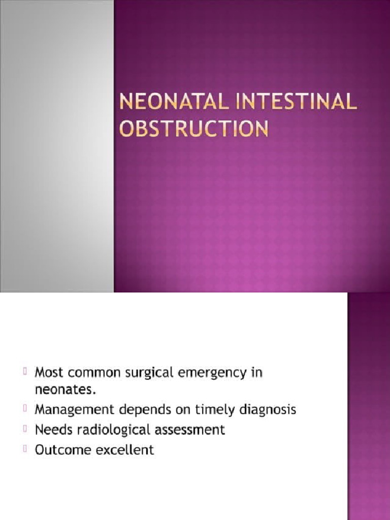 Neonatal Obstruction | PDF