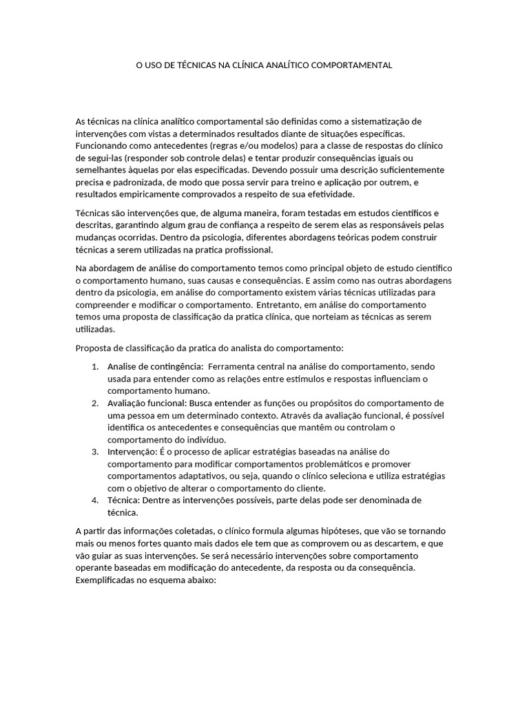 Resumo Cap 15 Clinica Analitico Comportamental | PDF