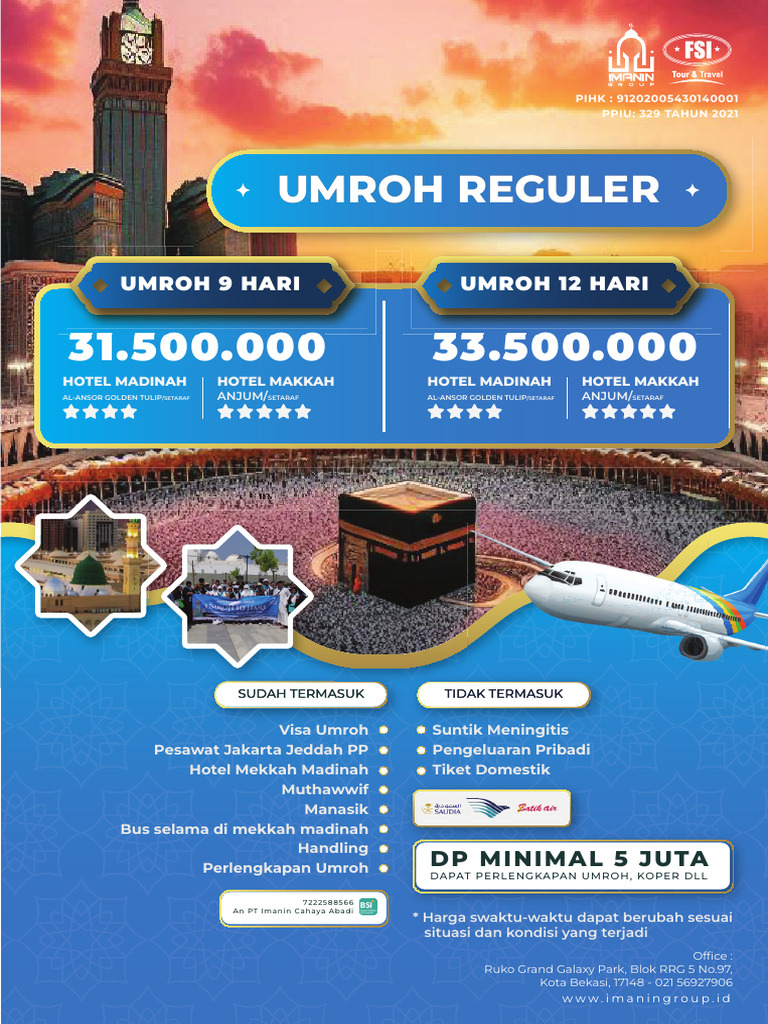 Umroh Reguler 2024 | PDF