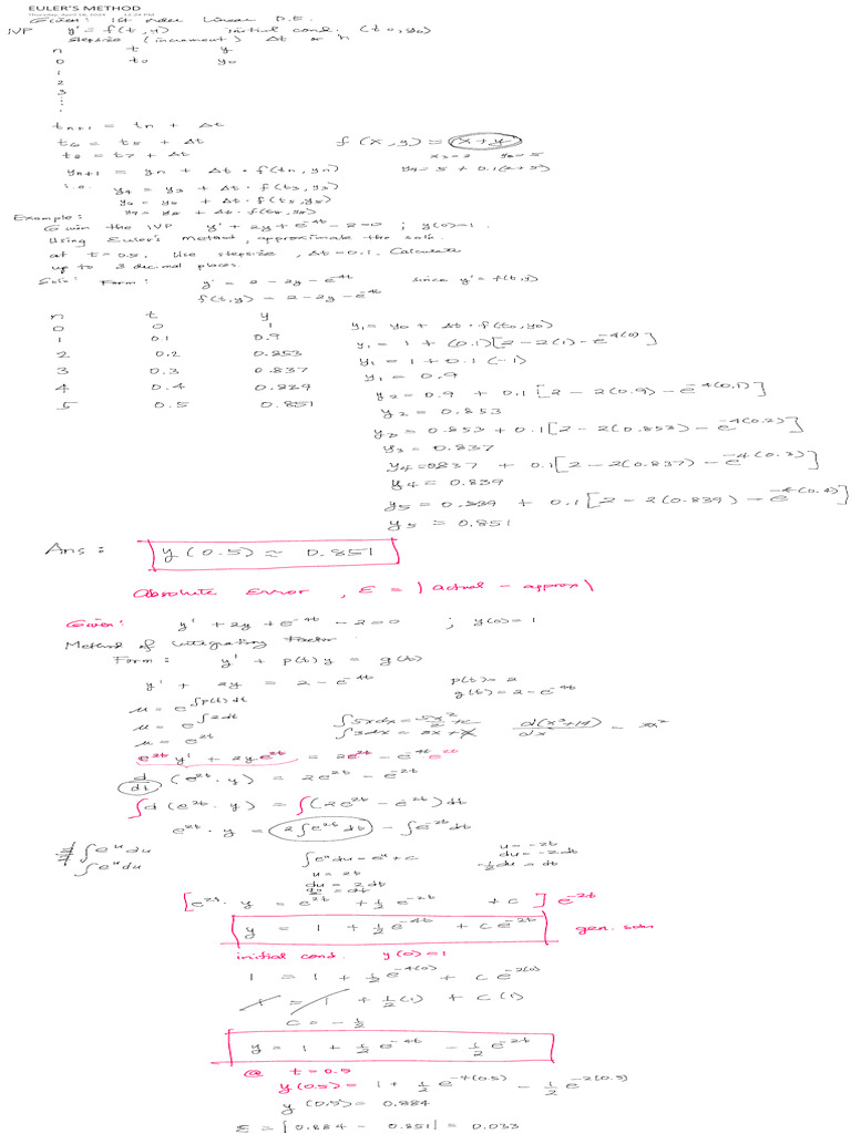 Eulers Method 2024 07 09 11 - 29 - 38 | PDF