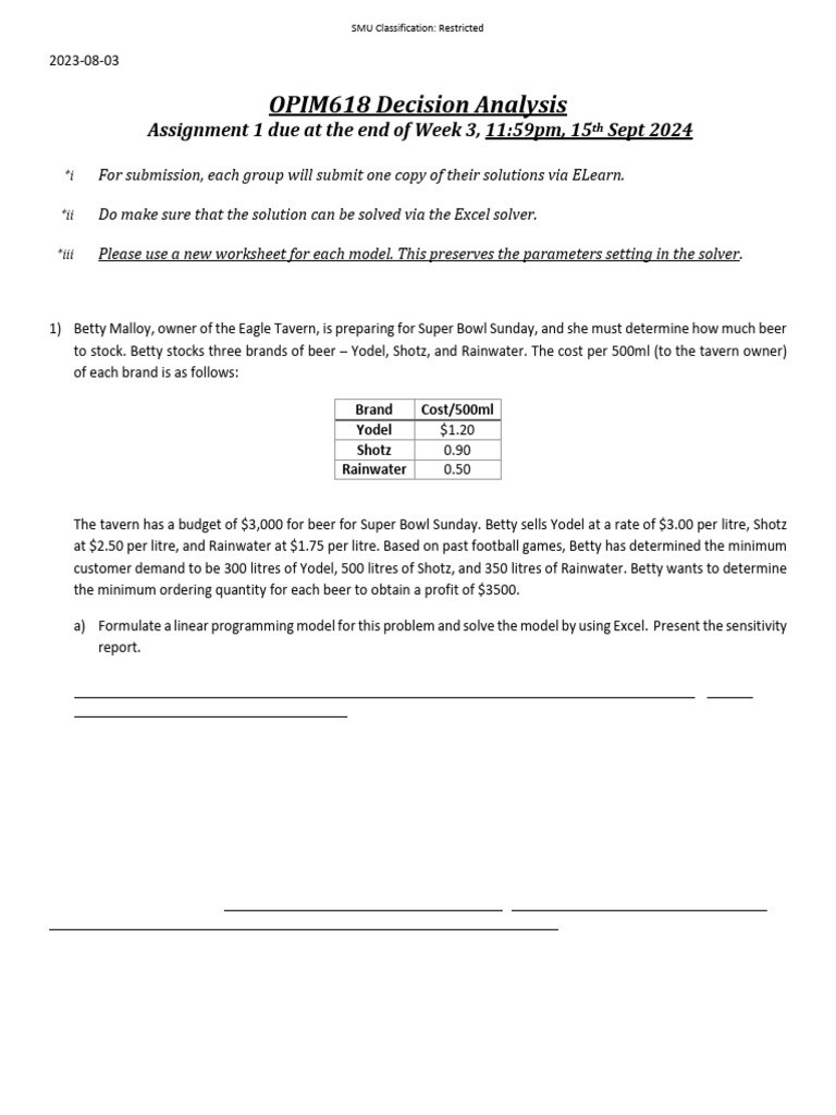 618 Assign1 2024 0803 | PDF