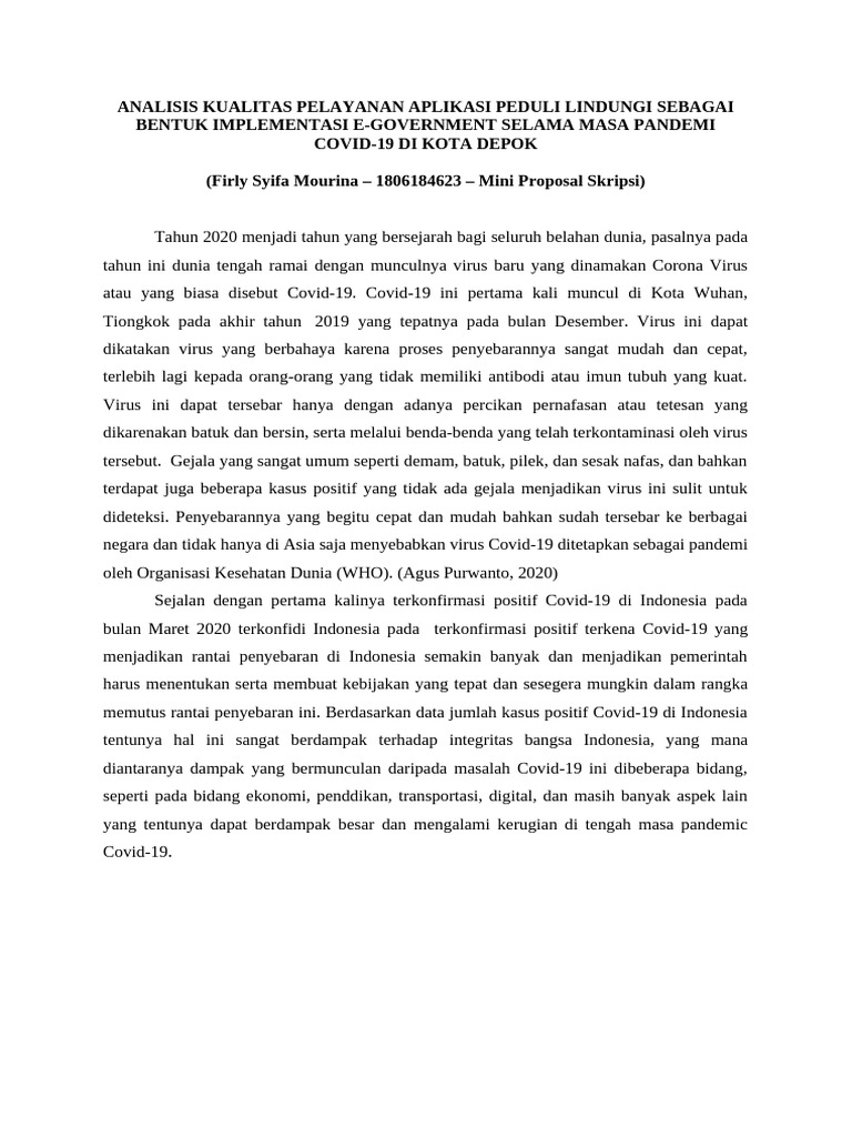 Proposal Singkat | PDF